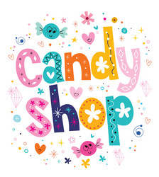 Cartoon candy shop a small cute market Royalty Free Vector