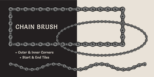 Bike chain pattern brush Royalty Free Vector Image