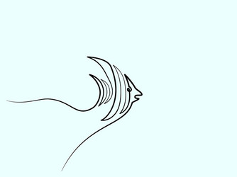Continuous line fish Royalty Free Vector Image