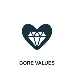 Core values icon monochrome simple sign from Vector Image