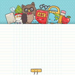 Cute cartoon characters back to school background Vector Image