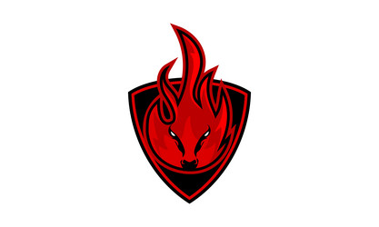 Fire gaming logo template Royalty Free Vector Image