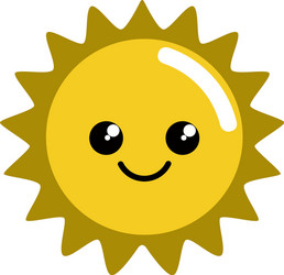 Happy cute sun weather icon Royalty Free Vector Image