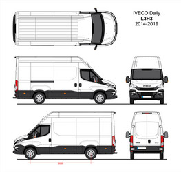 Iveco daily cargo delivery van l3h2 2014-2019 Vector Image