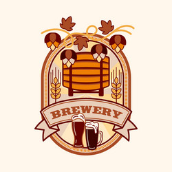 Beer logo in simple geometric style Royalty Free Vector