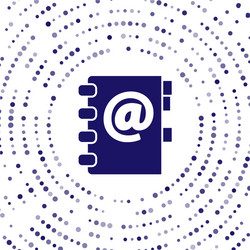 Blue address book icon isolated on white Vector Image