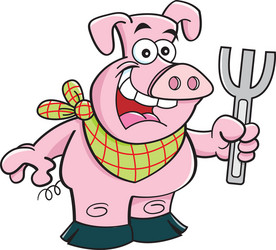 Cartoon pig waving Royalty Free Vector Image - VectorStock