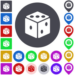 Game dice icon set of monochrome dice dice Vector Image