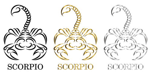 Scorpio zodiac line art eps 10 Royalty Free Vector Image