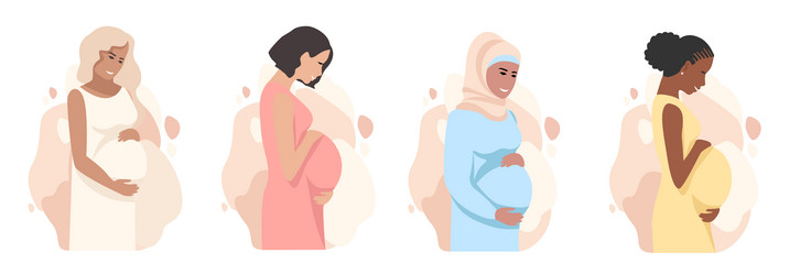 Pregnant woman set Royalty Free Vector Image - VectorStock