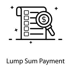 Lump sum payment Royalty Free Vector Image - VectorStock