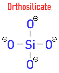 Orthosilicate chemical structure skeletal formula Vector Image