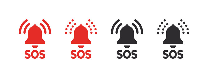Sos emergency icons various sos icons help Vector Image