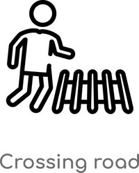 Outline cross road icon isolated black simple Vector Image