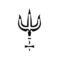 Shiva trident trishul line icon Royalty Free Vector Image