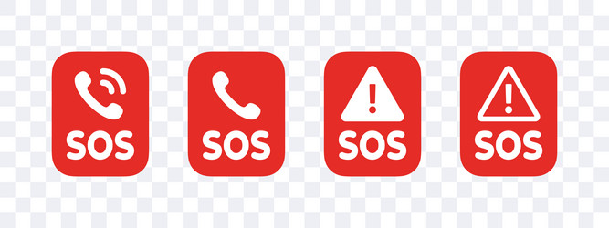 Sos emergency icons various sos icons help Vector Image