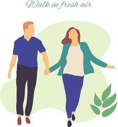 Walk in fresh air stylized Royalty Free Vector Image