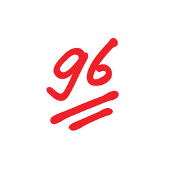 96 points test score ninety six grade Royalty Free Vector