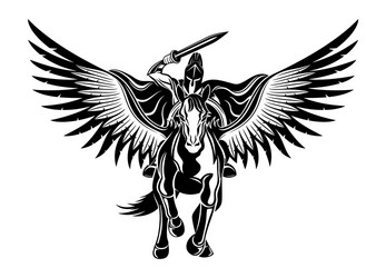 Angry pegasus flying horse majestic Royalty Free Vector