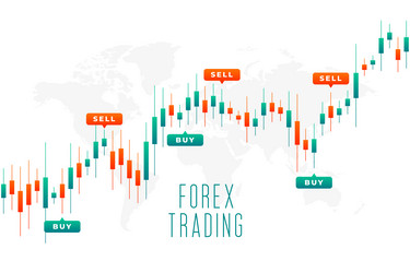 Candle stick forex trading chart background for Vector Image