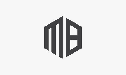 Mb letter logo concept isolated on white Vector Image
