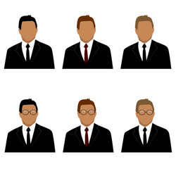 Set of man in suit avatars Royalty Free Vector Image