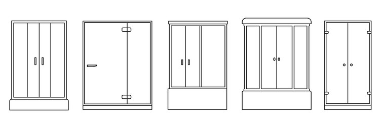 Shower outline icon Royalty Free Vector Image - VectorStock