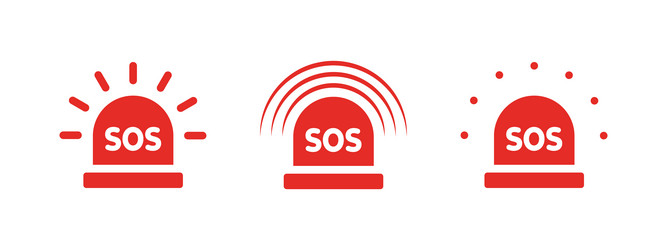 Sos emergency icons various sos icons help Vector Image