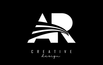 Ar a r letter logo design with a creative cut Vector Image