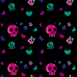 Skulls seamless pattern Royalty Free Vector Image