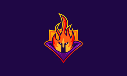 Fire gaming logo template Royalty Free Vector Image
