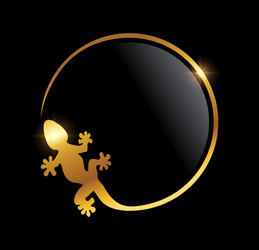 Golden gecko logo icon Royalty Free Vector Image