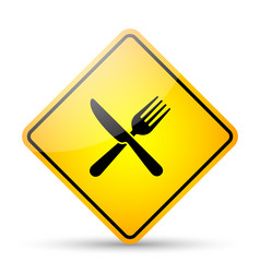 Restaurant road sign Royalty Free Vector Image