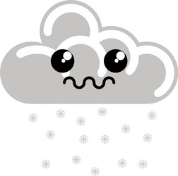 Sad cloud with snow weather icon Royalty Free Vector Image
