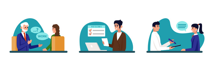 Set of cartoon characters hr managers searching Vector Image