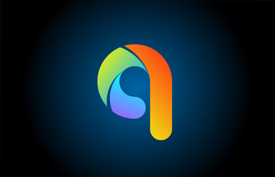 Blue gradient logo q alphabet letter design icon Vector Image