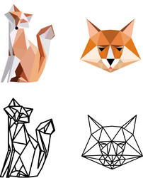 Geometric fox made of triangles Royalty Free Vector Image