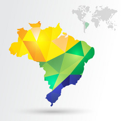 Landmark brazil map silhouette icon Royalty Free Vector