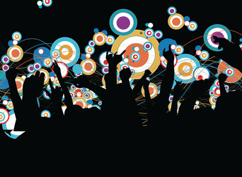 Rave crowd silhouette Royalty Free Vector Image