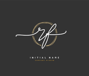 R f rf beauty initial logo handwriting logo Vector Image