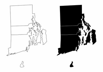 Rhode island outline map Royalty Free Vector Image