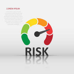 Risk meter icon in flat style rating indicator Vector Image