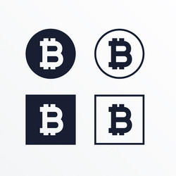 Bitcoin logo black and white Royalty Free Vector Image