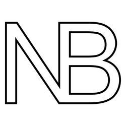 Initial nb signature logo template hand drawn Vector Image