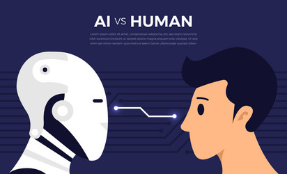 Abstract artificial intelligence vs humans ai Vector Image