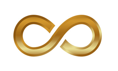 Gold infinity symbol Royalty Free Vector Image