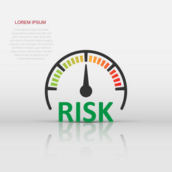 Risk meter icon in flat style rating indicator Vector Image