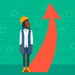 Woman with arrow going up Royalty Free Vector Image