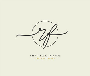 R f rf beauty initial logo handwriting logo Vector Image