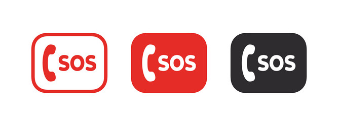Sos emergency icons various sos icons help Vector Image